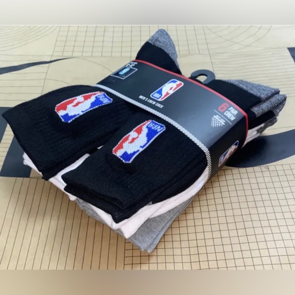 NBA | Underwear & Socks | Nba Logo Mens Basketball Crew Socks 6pack ...